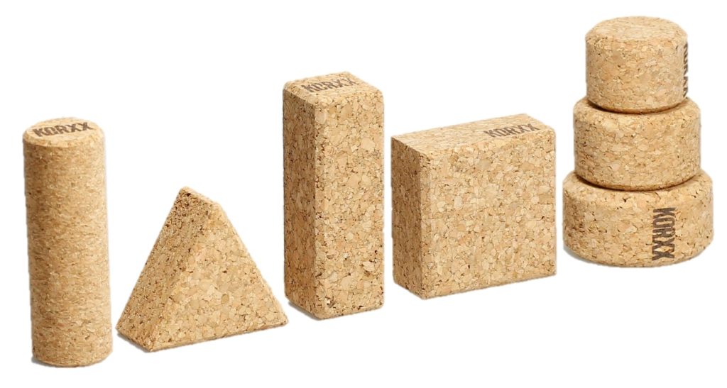 Cork building blocks to entertain nursing home residents.