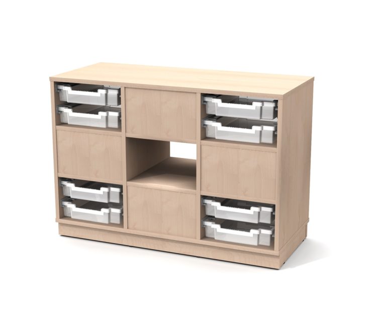 Meuble de rangement pour salle commune en maison de retraite
